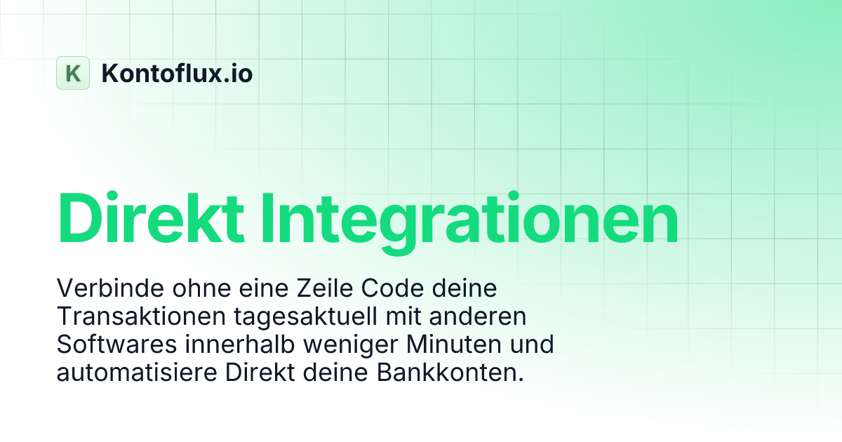 Direkt Integrationen | Kontoflux.io